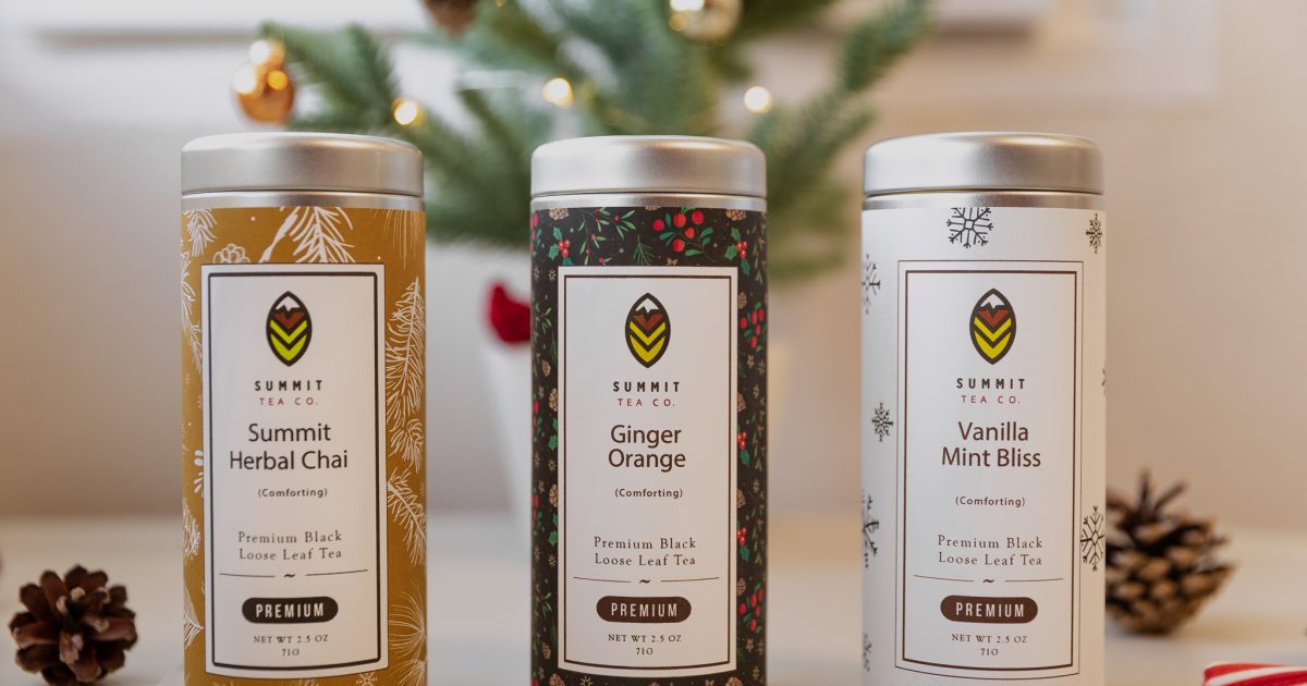 Holiday Tea Tins (Vanilla Mint Bliss, Ginger Orange, Herbal Chai ...